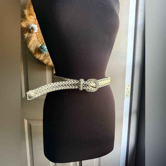Vintage | Accessories | Vintage 9s Milor Silver Metallic Woven Braided ...